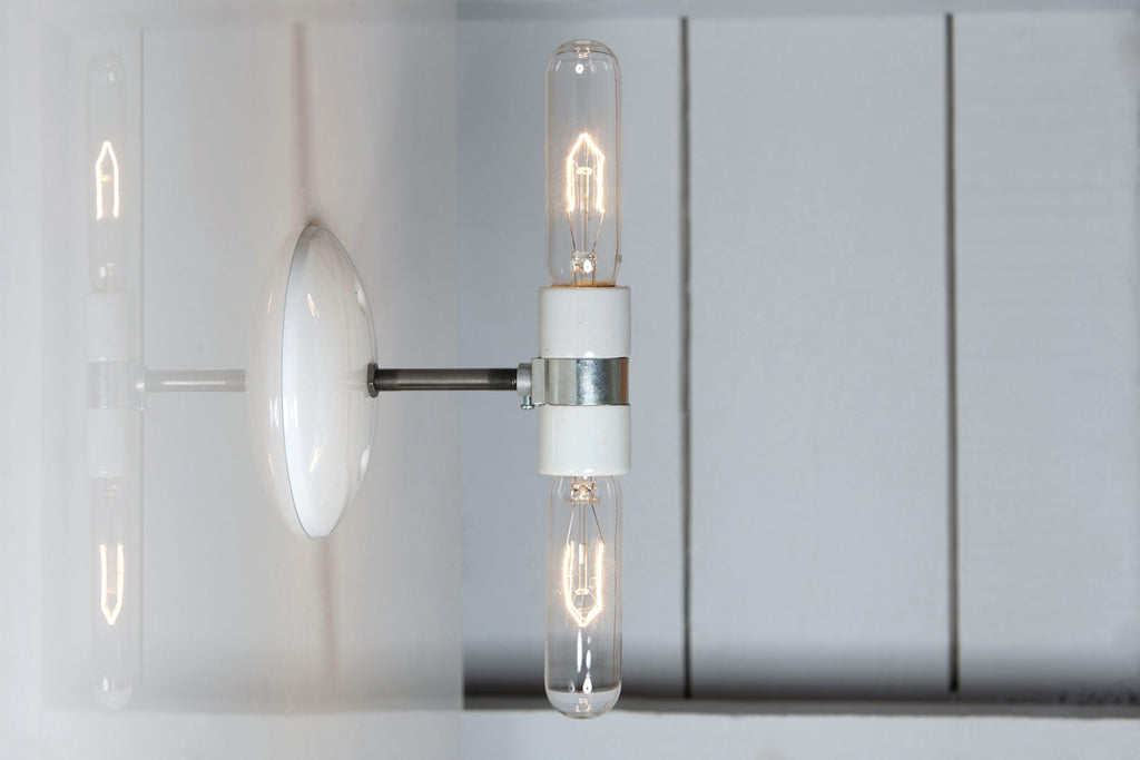 Double Wall Sconce - Industrial Wall Light - Bare Bulb Lamp ...