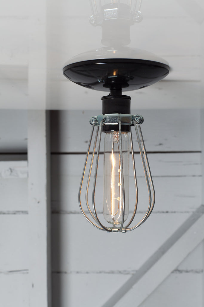 Industrial Modern Lighting - Wire Cage Light - Ceiling Mount ...