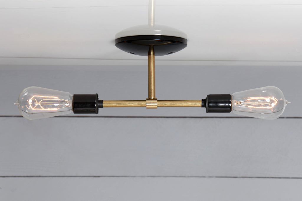 Brass Semi Flush Mount - Double Ceiling Light | Industrial Light Electric