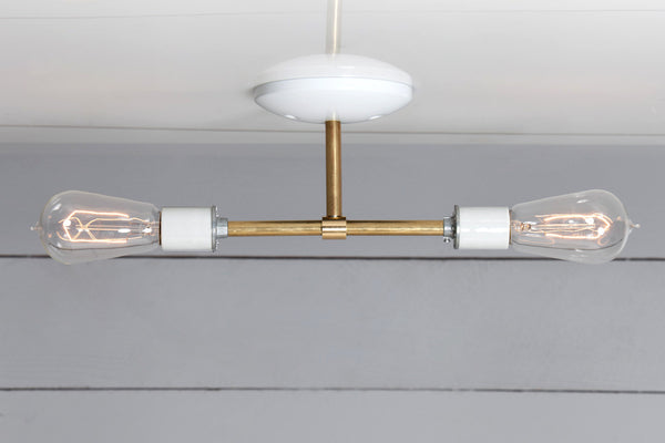 Brass Semi Flush Mount - Double Ceiling Light | Industrial Light Electric