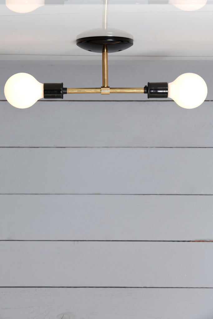 Brass Semi Flush Mount - Double Ceiling Light | Industrial Light Electric
