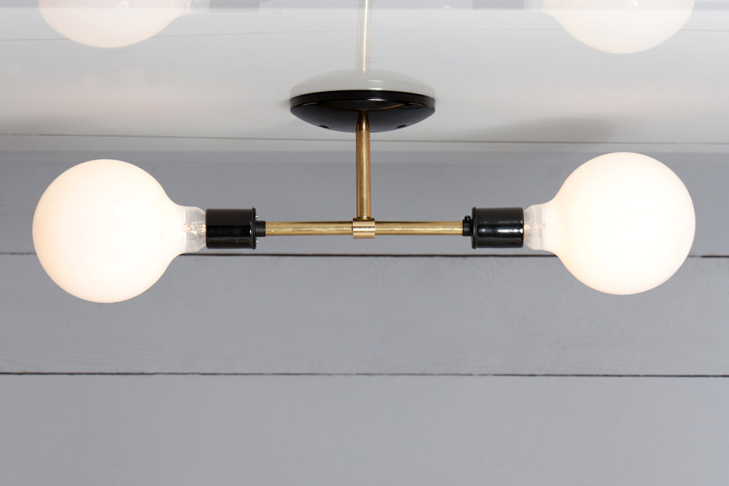 Brass Semi Flush Mount - Double Ceiling Light | Industrial Light Electric