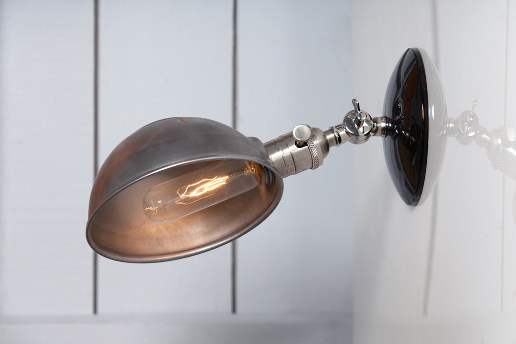 Industrial Lighting - Metal Shade Wall Sconce - Angled Lamp ...