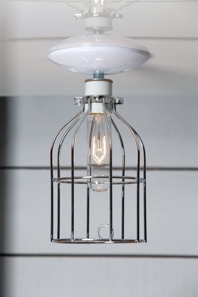 Nickel Cage Light - Ceiling Mount | Industrial Light Electric
